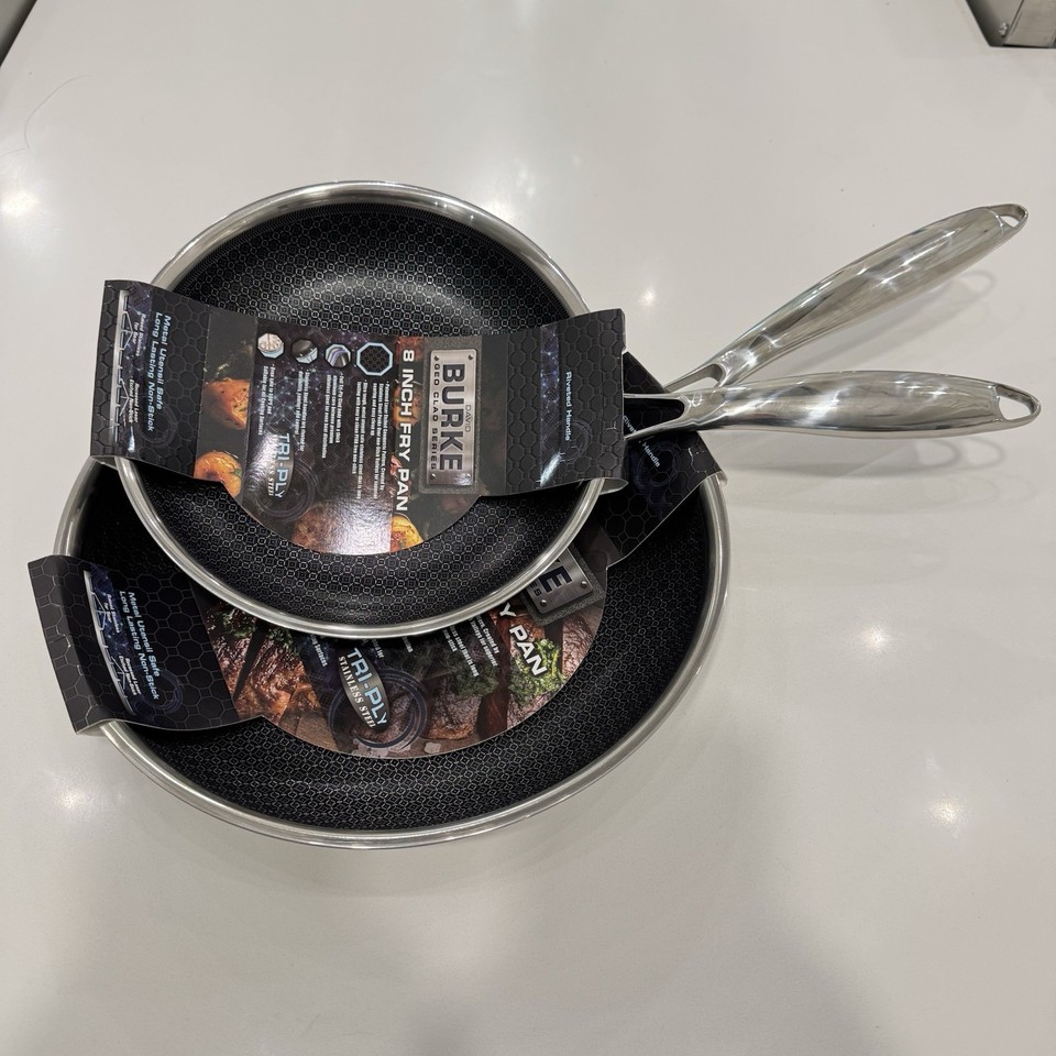 David Burke Geo Clad Tri Ply Cookware Set Pots Pans Fry Stockpot Dutch ...