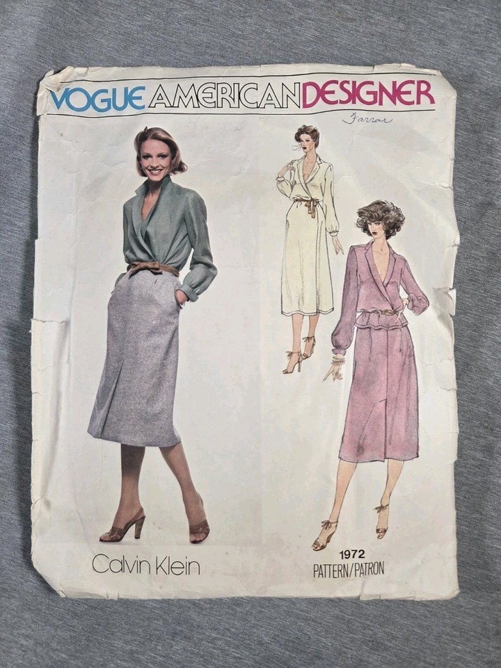 7PC Vintage Vogue American Designer Sewing Patterns SZ 12-14 Calvin ...