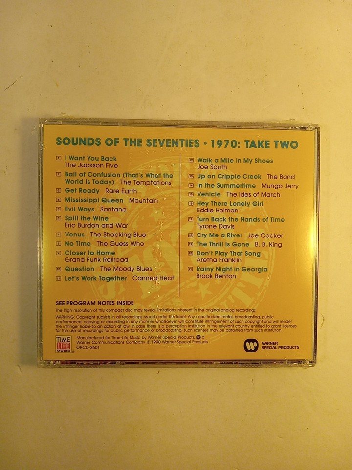 NEW SEALED Time Life Sounds of the Seventies 1970: Take Two CD - 21 Hits - 70's | eBay