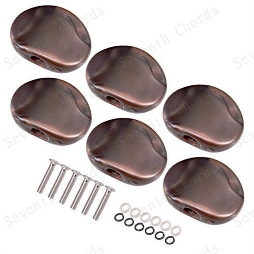 6Pcs Tuning Peg Buttons Machine Heads Knobs Cap&Screws For Guitar Parts ...
