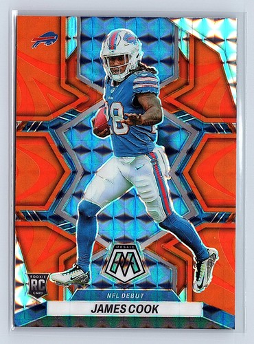 2022 Mosaic James Cook Orange Reactive Prizm SP Rookie RC #285 Buffalo ...