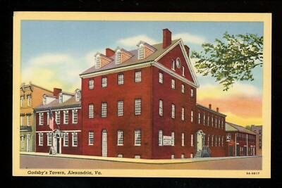 Restaurant postcard Virginia VA Alexandria, Gadsby's Tavern linen Curt ...