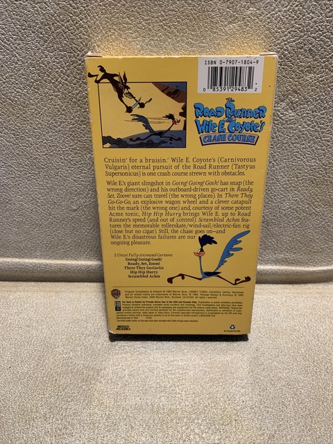 The Road Runner Wile E. Coyotes Crash Course (VHS, 1993) for sale ...