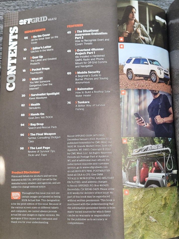 Recoil Off-Grid Magazine Prepper Survival Issue 52 Survival Unplugged ...