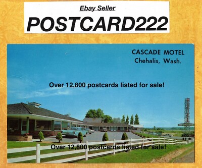 WA Chehalis 1960s era vintage postcard CASCADE MOTEL us hwy 99 at 13th ...