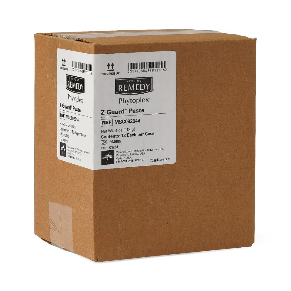 Medline Remedy Phytoplex Z-Guard Skin Protectant Paste, 4oz Tube - Pack ...