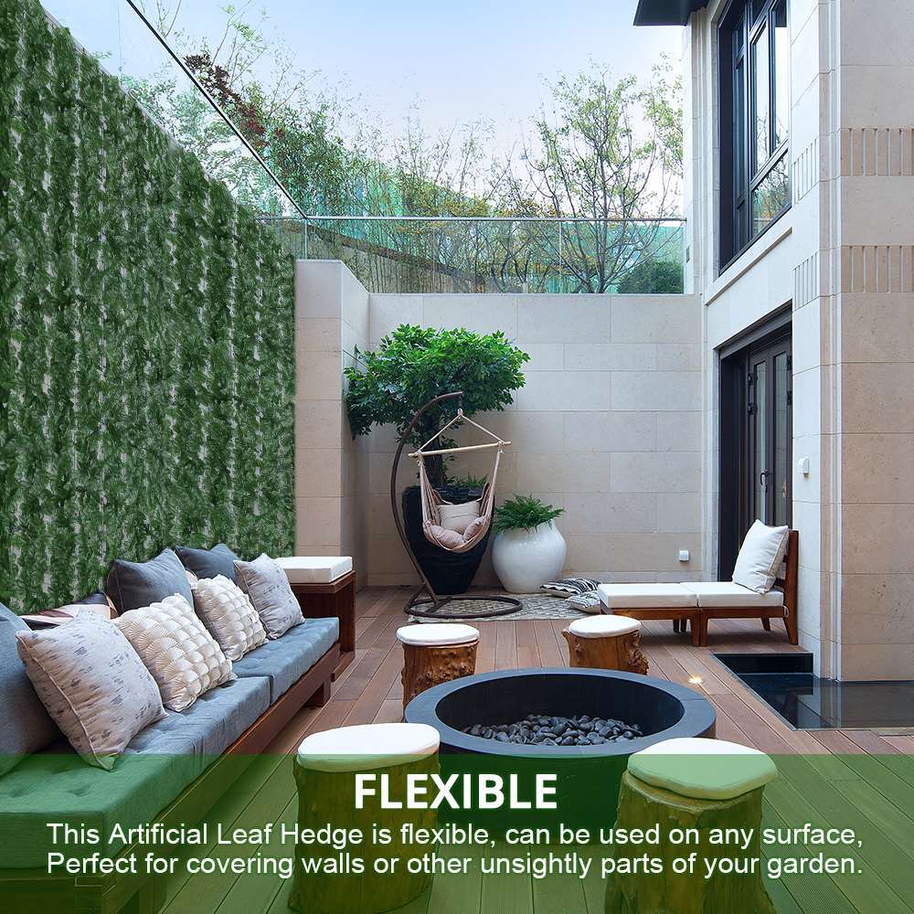 30M Artificial Hedge Fake Ivy Leaf Garden Fence Roll Privacy Screening ...