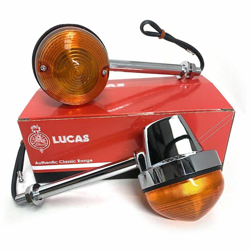 GENUINE LUCAS INDICATOR x2 5" STEM 60-4105 BSA A65 COMMANDO TRIUMPH ...