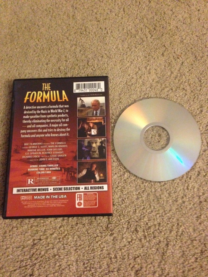 The Formula DVD MARLON BRANDO 879431000480| eBay