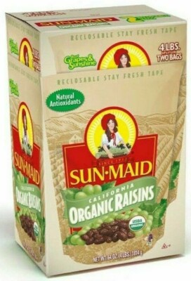 Sun Maid Organic California Sun-Dried Raisins 2 Bags-2 Lb, Total 4 Lbs ...