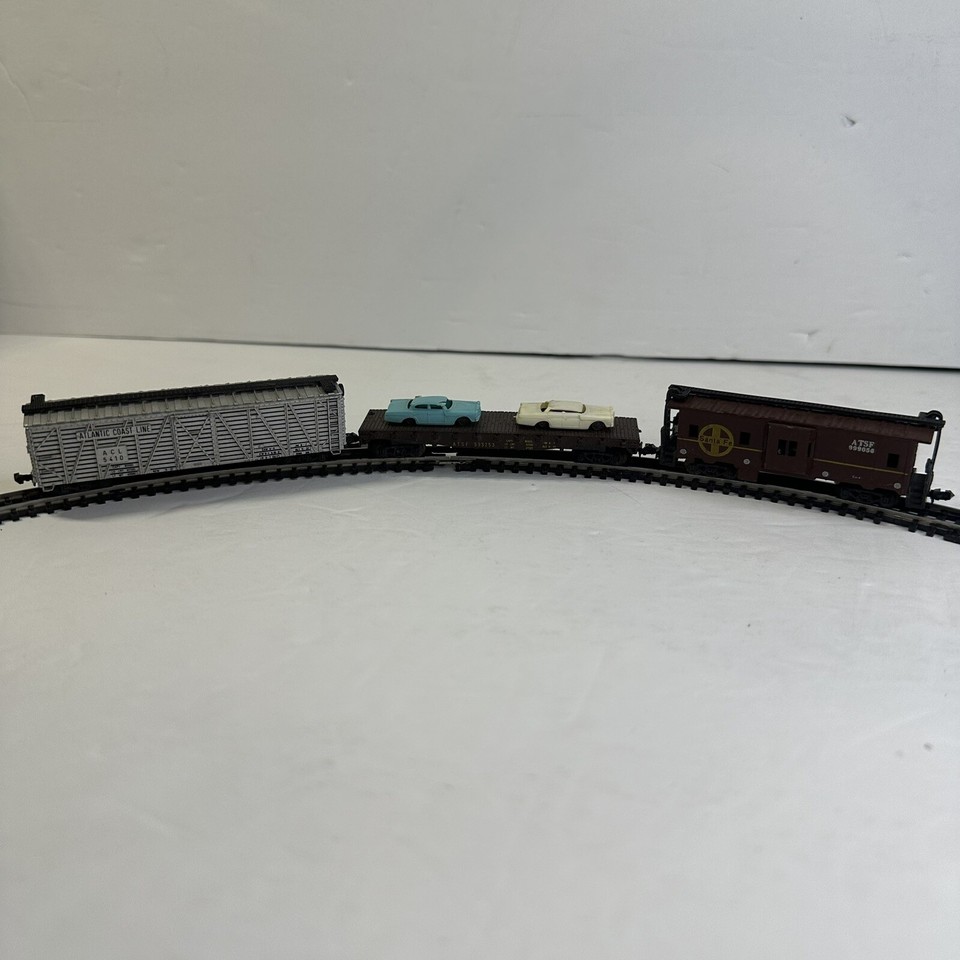 N Scale Lot 3 Lima Santa Fe Flat Car Automobile Load & Rapido couplers ...
