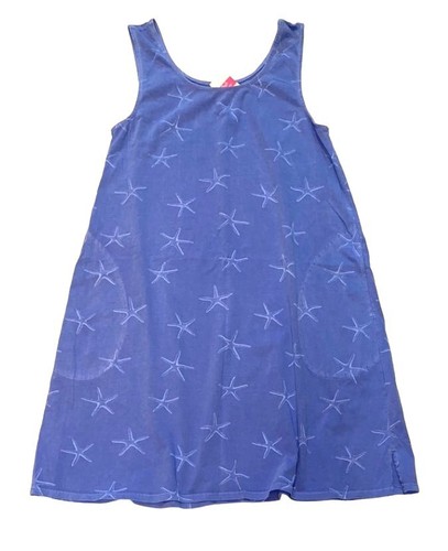 FRESH PRODUCE 2X Peri BLUE DRAPE STARFISH Jersey Cotton Tank SUN Dress ...