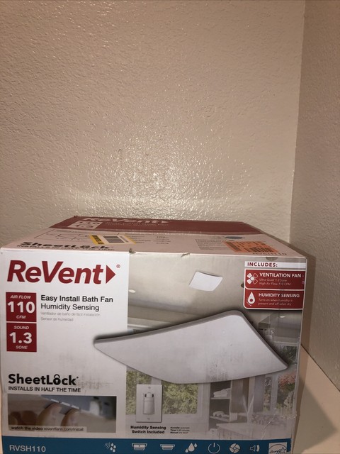 Revent Rvl110 CFM Easy Installation Bathroom Exhaust Fan W Humidity ...
