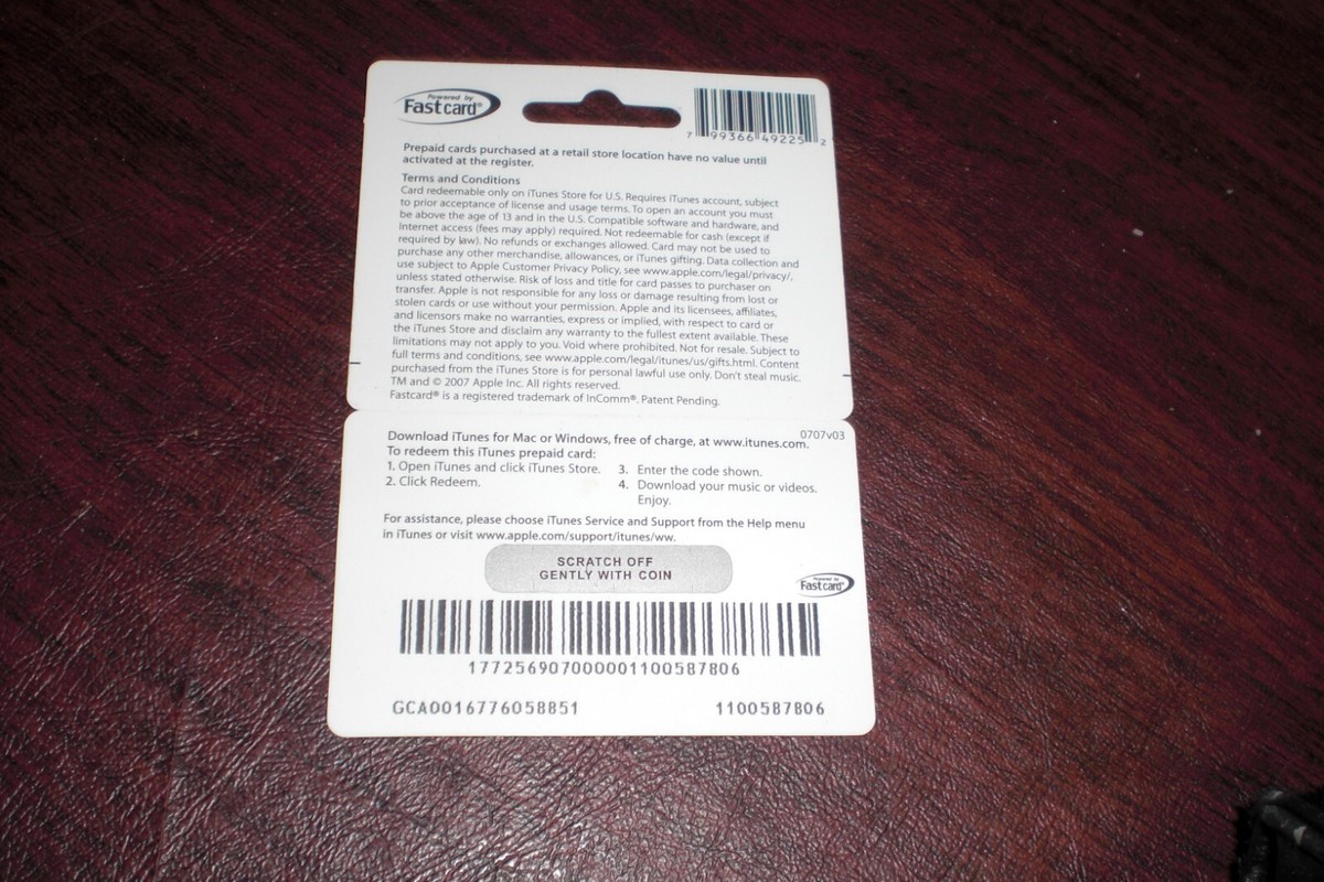 Itunes Card Number