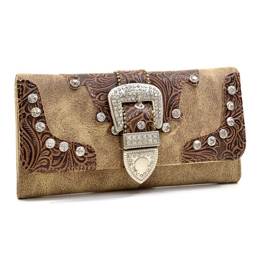 Western Trifold Rhinestone Wallet | eBay