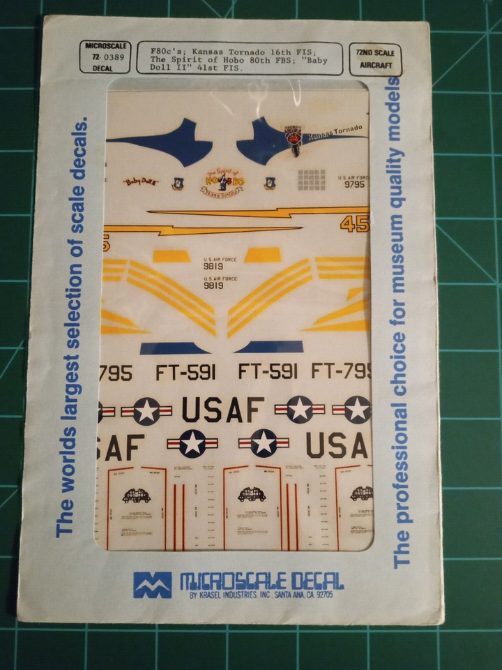 1/72 389 Microscale F-80 P-80 Shooting Star nose art decal for Airfix ...