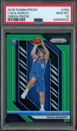 2018 Panini Prizm #280 Luka Doncic Green Prizm Rookie RC PSA 10 Gem ...