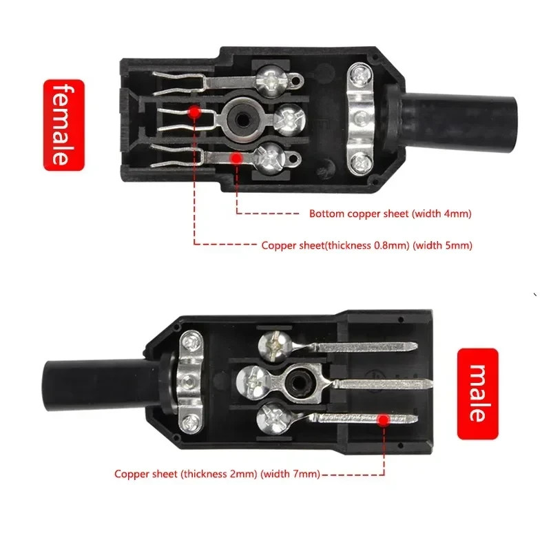 REWIREABLE IEC C13 FEMALE SOCKET / C14 MALE PLUG 250V 10A INLINE CABLE ...