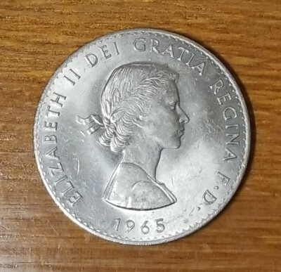 1965 Churchill Coin - Elizabeth II D Dei Gratia Regina F.D. | eBay