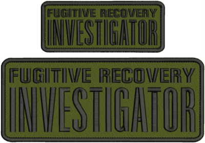 F R INVESTIGATOR EMBROIDERY PATCH 4X10 & 2.5X6 HOOK OK BACK OD/BLK | eBay