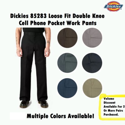 Dickies Mens 85283 Loose Fit Double Knee Pocket Work Pants Multiple ...