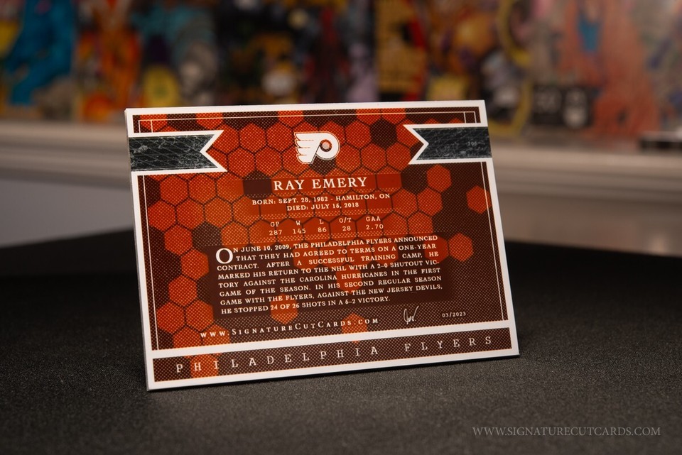 Ray Emery Philadelphia Flyers Expansion Era Signature Cut Card ...