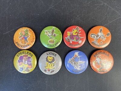 Lot of 8 Vintage 70s NFL Football Logo Team Buttons Pins Eagles ...