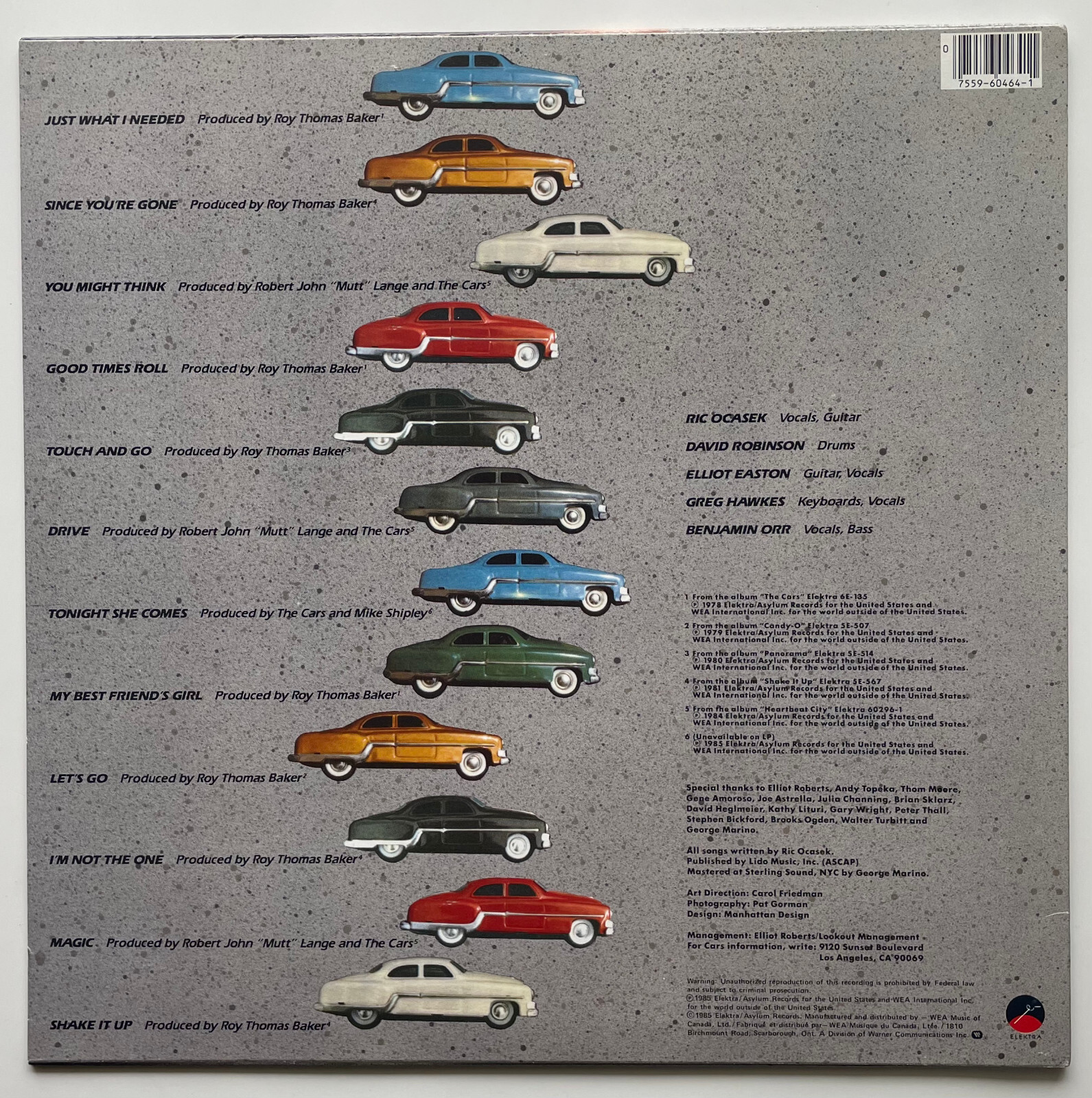 Vtg 1985 THE CARS Album GREATEST HITS Record 1ST PRESSING Vinyl Lp OG ...