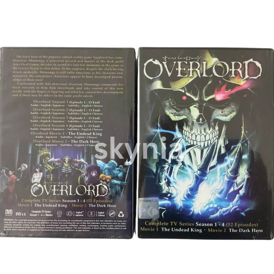 OVERLORD Season 1+2+3+4 Complete Series (1-52 + 2 Movies ) English Dub ...