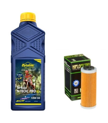 Putoline 10w50 Engine Oil 1 Litre & HF652 Oil Filter KTM EXC-F350 2017 ...