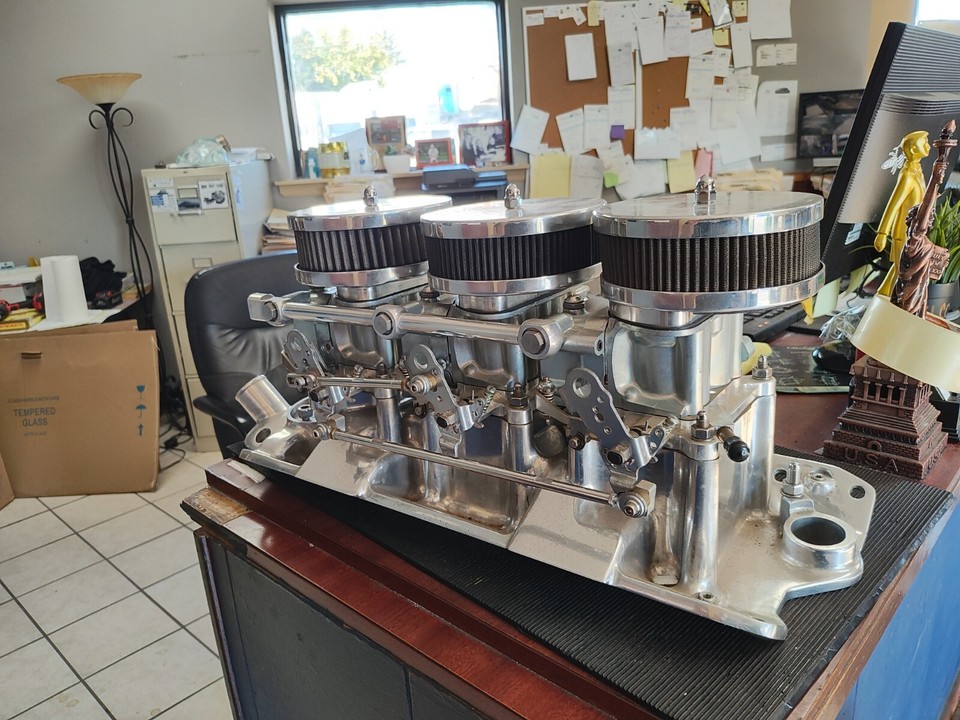 BARRY GRANT DEMON TRIPLE D SI SHOOTER CHEVY SBC ENGINE INTAKE POLISHED ...