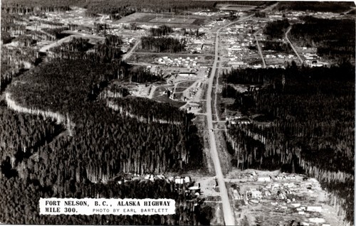 RPPC Real Photo Postcard BC Fort Nelson Aerial View Alaska Highway ...