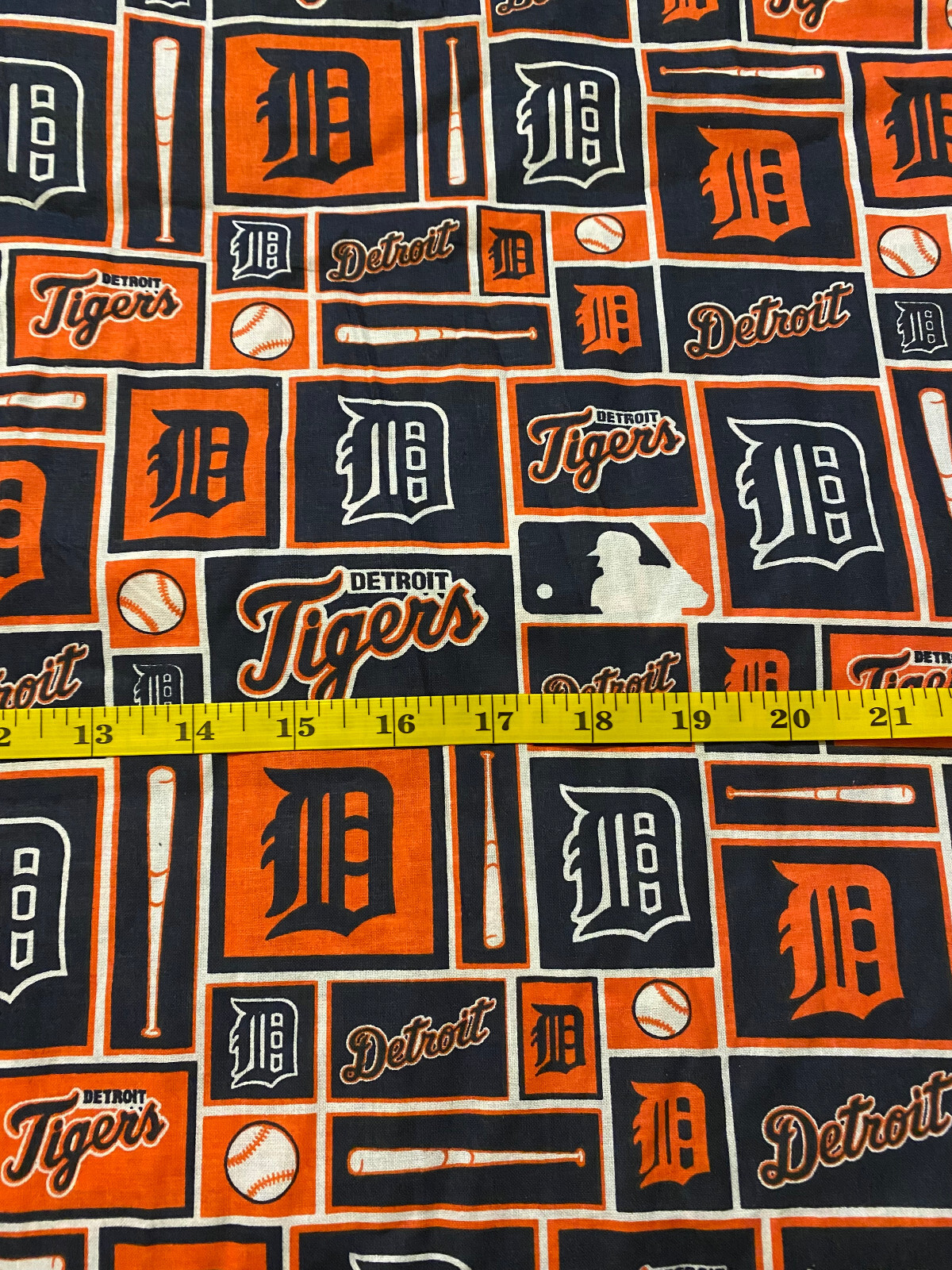 MLB Detroit Tigers Cotton Fabric almost a yard and a half | eBay