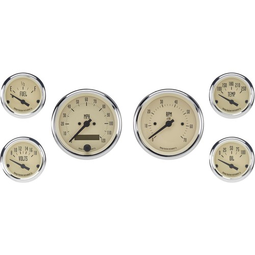 Omega Kustom 6-Gauge Set, Electric Speedometer, Timeless Tan | eBay