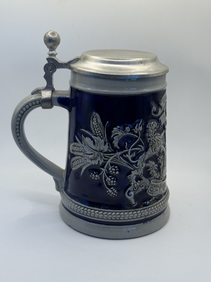 Vintage Gerz Original German Lidded Beer Stein Blue 6.5” | eBay