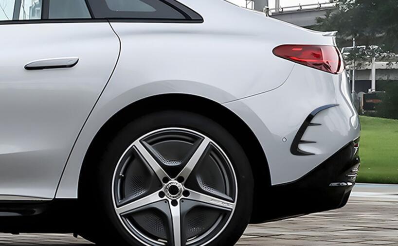 For Benz EQE EQS 2022-2023 Gloss Black Rear Bumper Lip Spoiler Fins ...