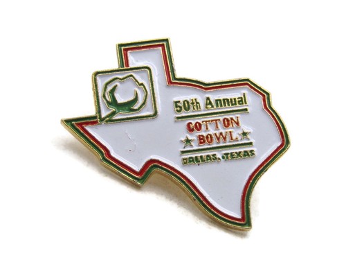 50th Annual Cotton Bowl Pin Dallas Texas White & Gold Tone | eBay
