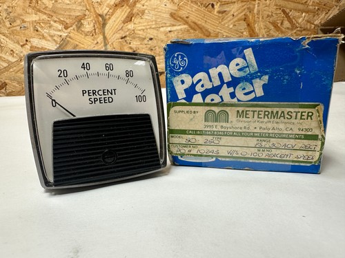 GE Panel Meter 0-100 Percent Speed 50-250 FS=30Vac Rect | eBay