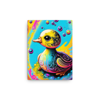 Funky Neon Adorable Duckling Canvas | eBay