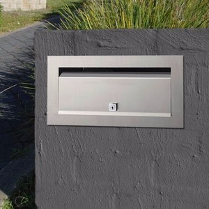 Milkcan - FRONT OPEN BRICK IN, A4 MAILBOX 304 Stainless Letterbox, KEY ...