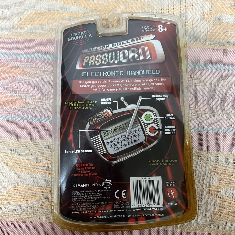 Million Dollar Password Electronic Handheld Game with Touch Screen ...