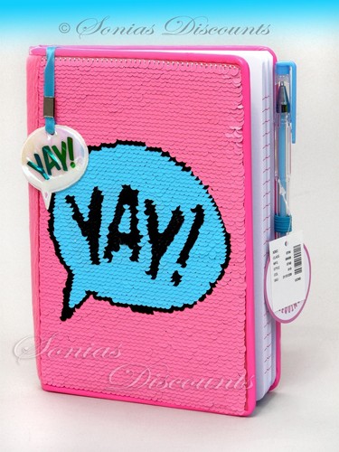 JUST REDC'D. JUSTICE Girls Journal Diary Notebook-Reversible Sequins-V ...