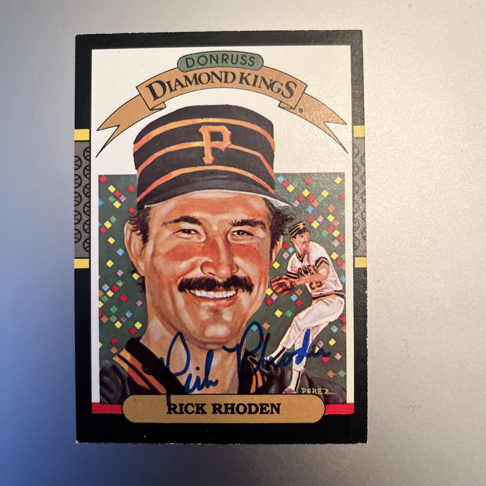 RICK RHODEN 1986 DONRUSS DIAMOND KINGS AUTOGRAPHED SIGNED AUTO BASEBALL ...