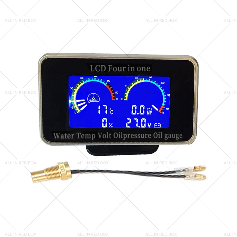 4-in-1 Car LCD Meter Digital Oil Pressure Voltage Water Temperature ...