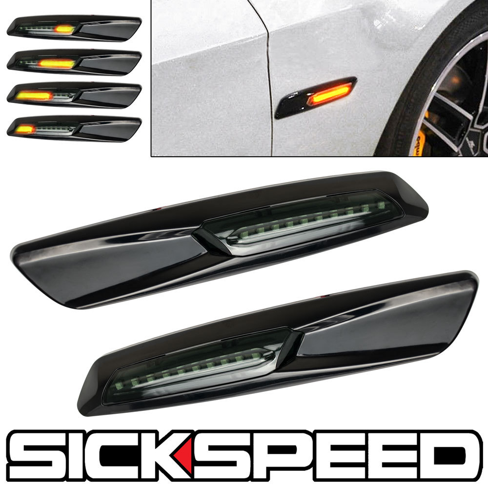 2PC LED LENS LIGHT SIDE TURN SIGNAL BLINKING SEQUENTIAL LIGHTS SIDE ...
