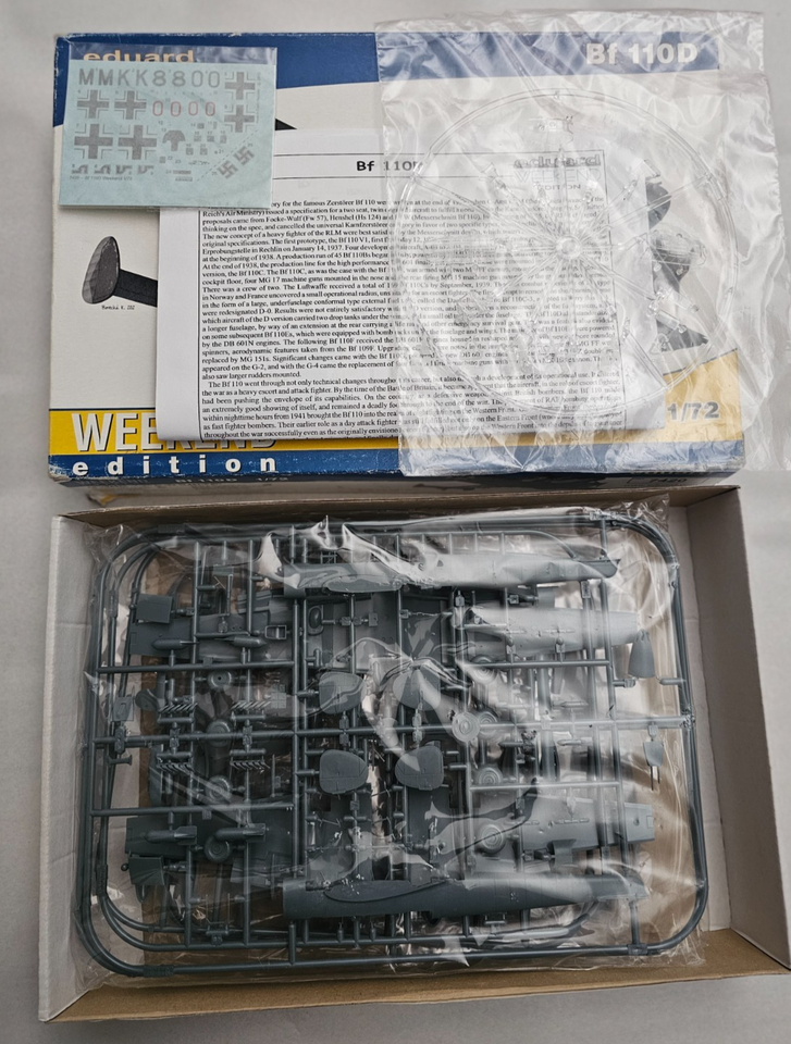 Eduard 7420 1:72 Messerschmitt Bf 110D Model Kit Weekend Edition Twin ...