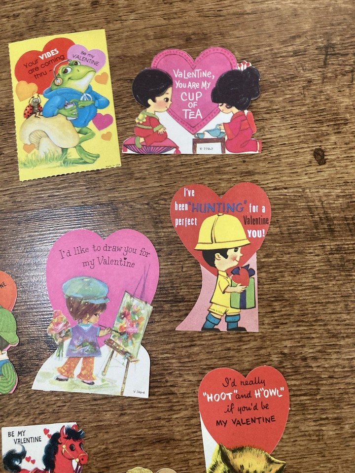 1970-80s Vintage Valentine's Day Cards Lot Of 27 Children Animals ...