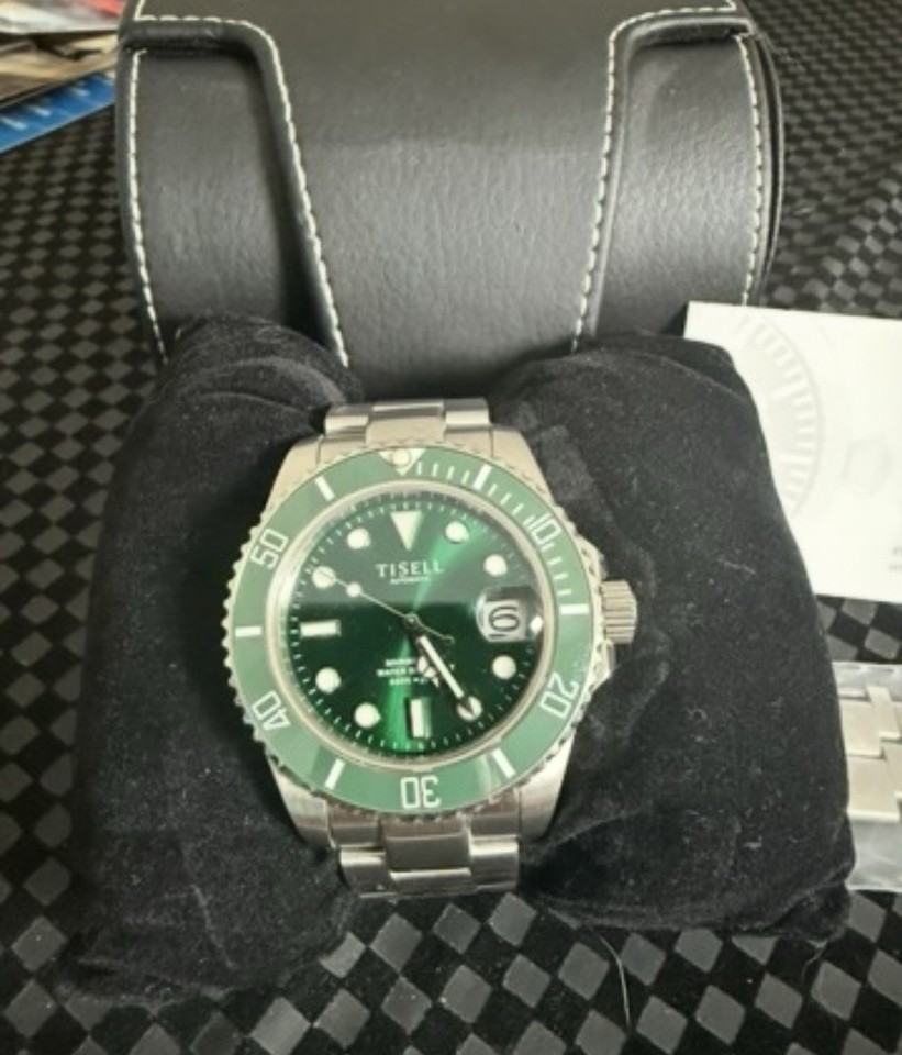 Tisell Marine Automatic Diver Watch Green Dial Stainless Steel 200m ...