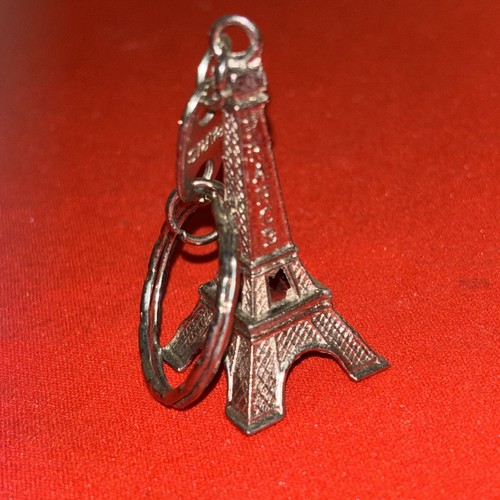 Paris France Eiffel Tower Key Chain Charm Pendant Souvenir Silver Toned ...