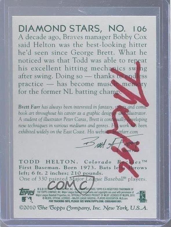 2010 Topps National Chicle Todd Helton by Brett Farr #106 HOF | eBay